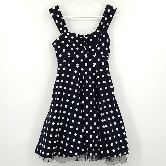 Hot Topic | Dresses | Hot Topic Small Black White Polkadot Rockabilly ...